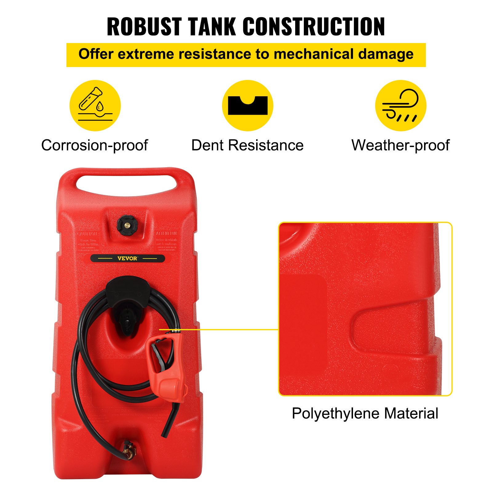 VEVOR Fuel Caddy Portable Fuel Storage Tank 14 Gallon On-Wheels with ...