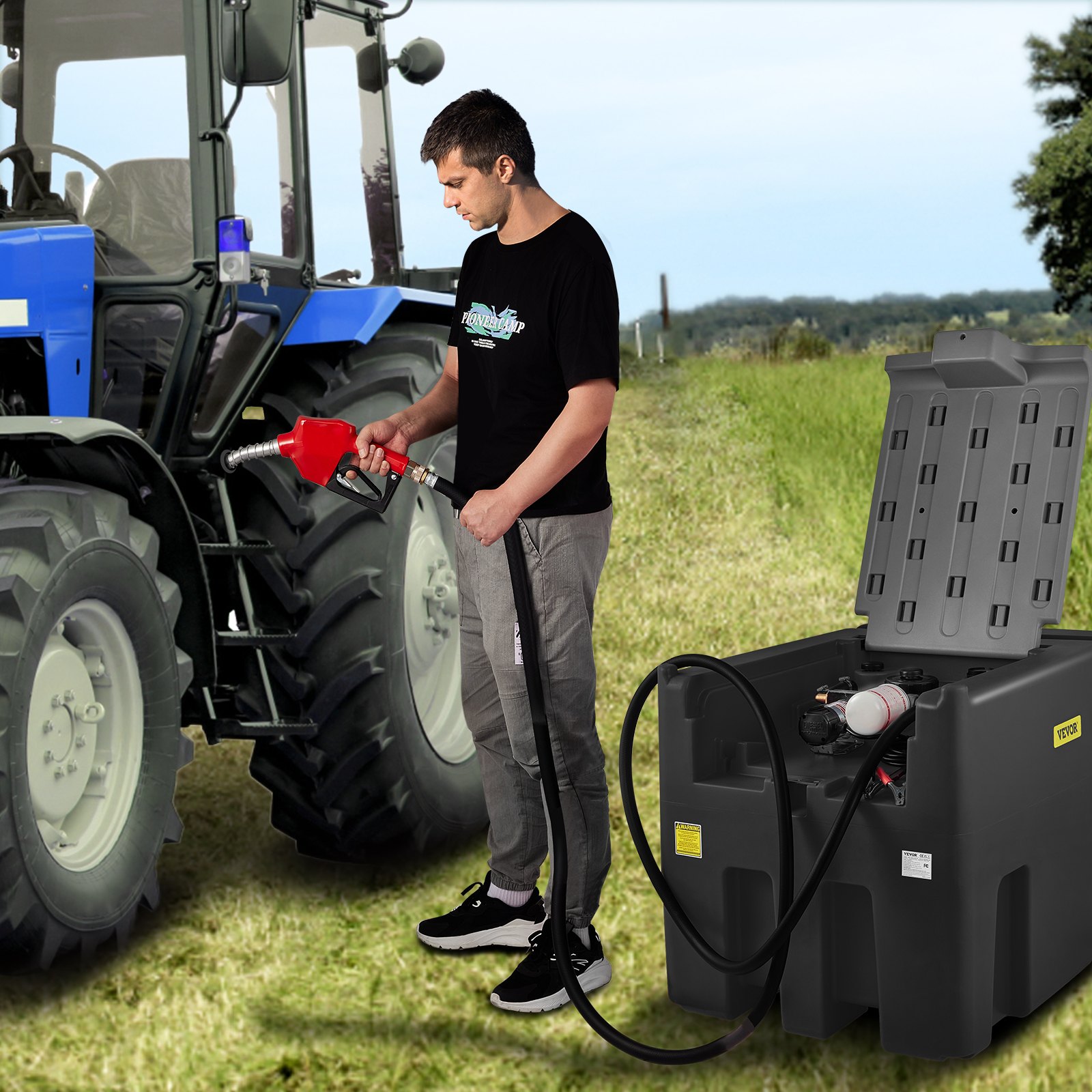 VEVOR Portable Diesel Tank 116 Gal Diesel Fuel Tank with 12V Transfer ...