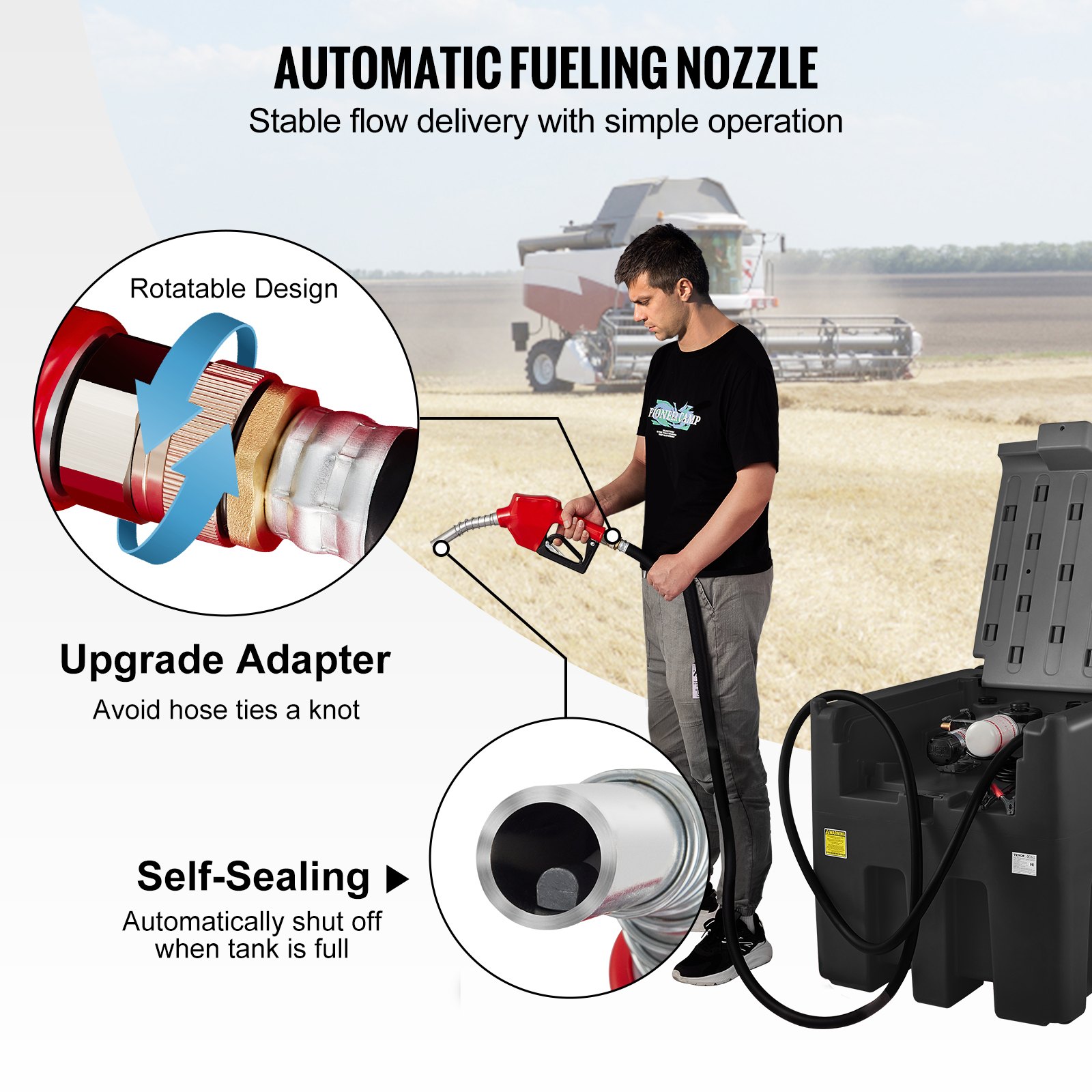 VEVOR Portable Diesel Tank, 116 Gallon Capacity & 10 GPM Flow Rate ...