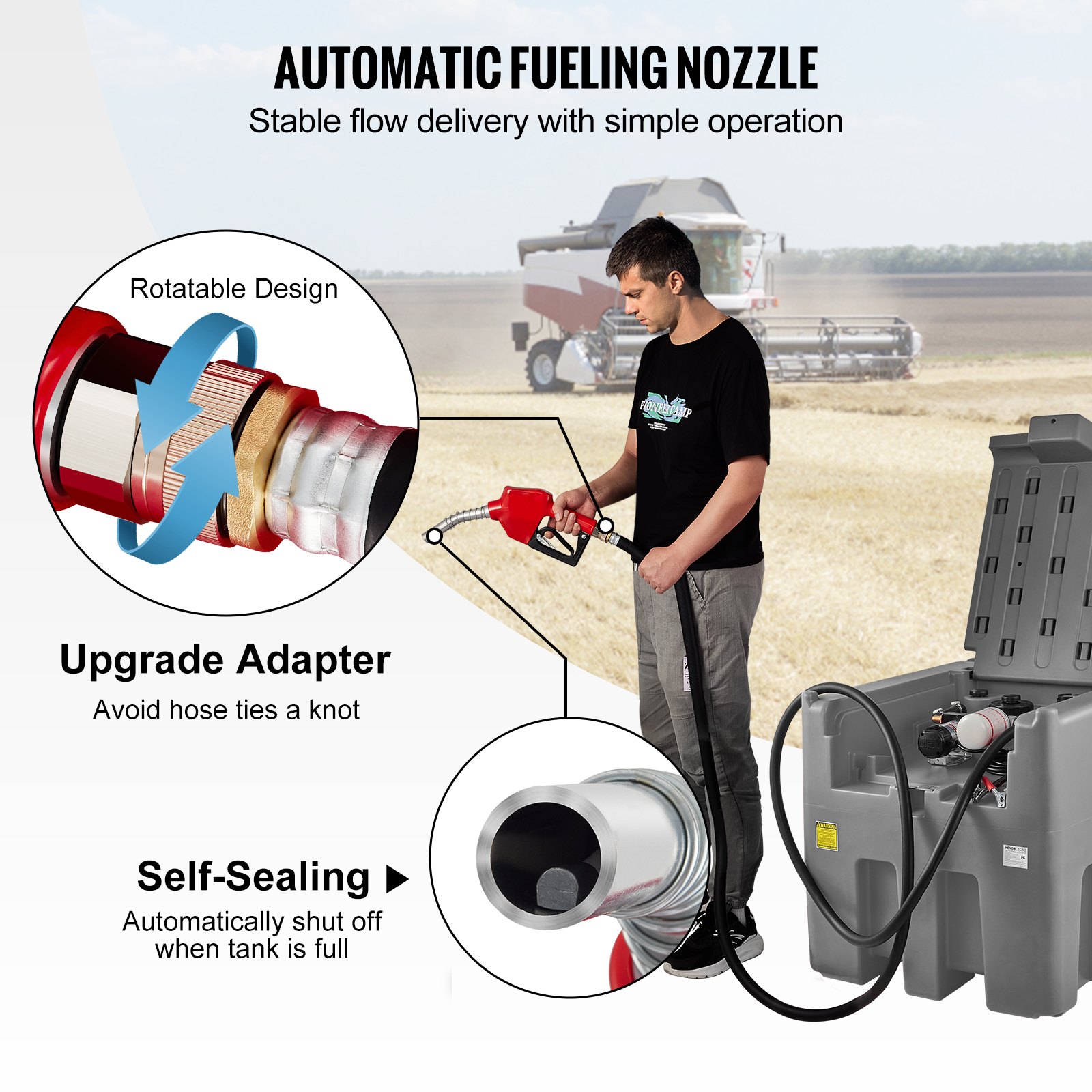 VEVOR Portable Diesel Tank, 116 Gallon Capacity & 10 GPM Flow Rate ...