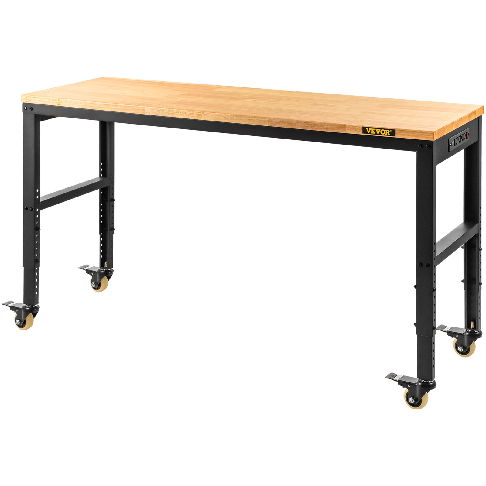 VEVOR Workbench Adjustable Height, 61"x 20" Garage Table with 31.3 ...