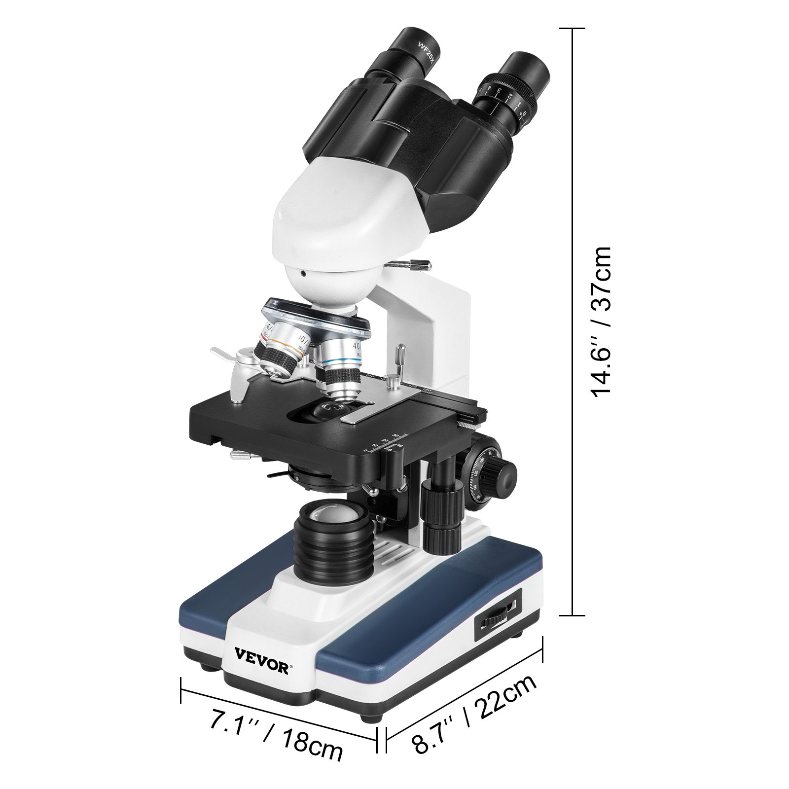Vevor Binocular Compound Microscope Digital Compound Microscope 40x ...