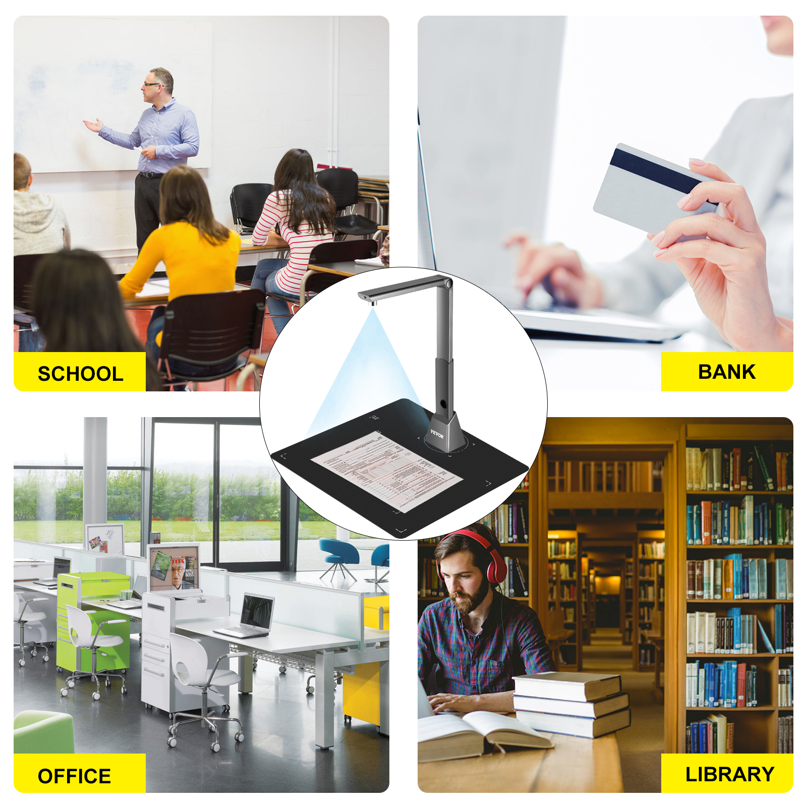 VEVOR Document Scanner Camera with OCR Function A3/A4 Camera Scanner 10 ...