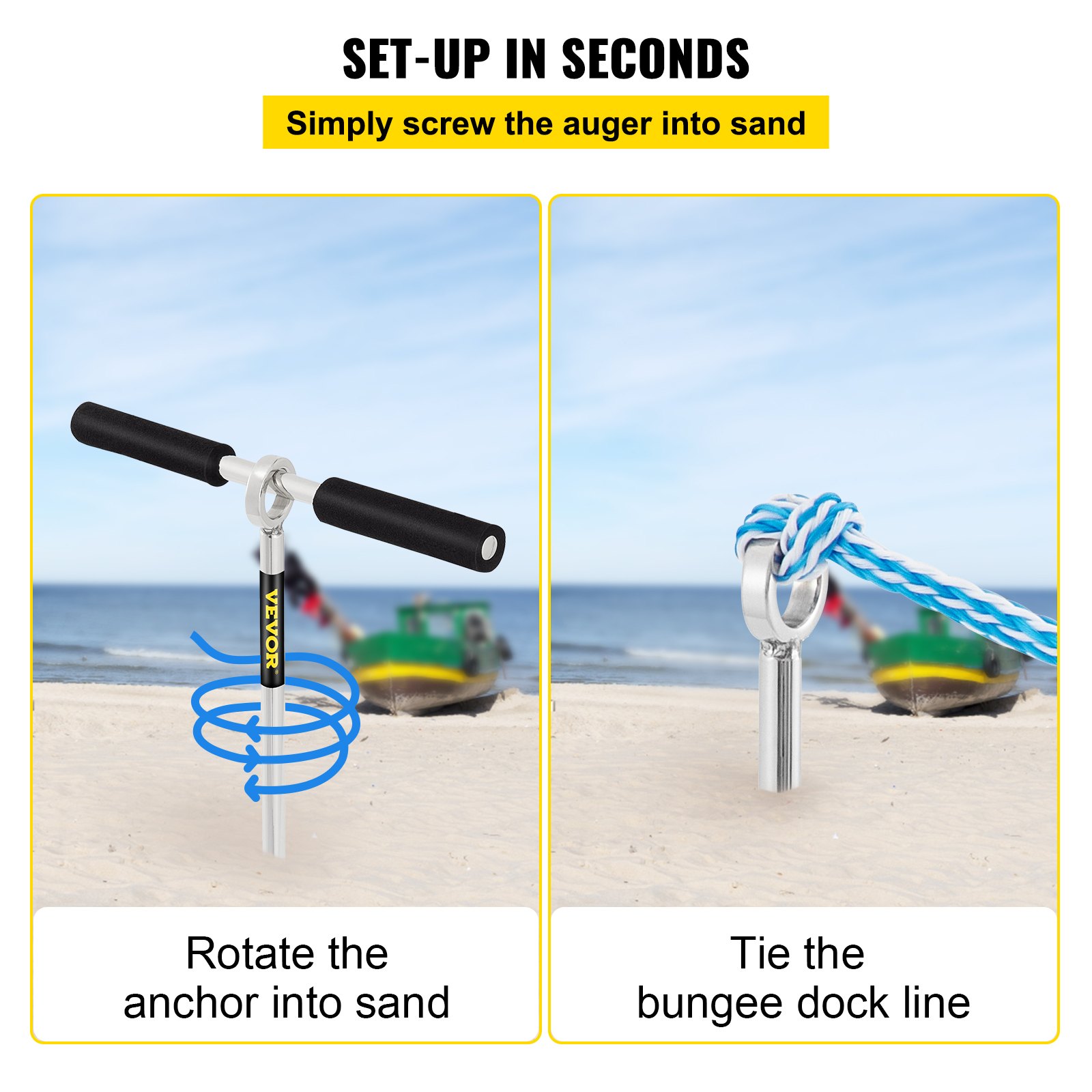 VEVOR Boat Sand Anchor Pontoon Sand Anchor 18" Stainless Steel for the ...