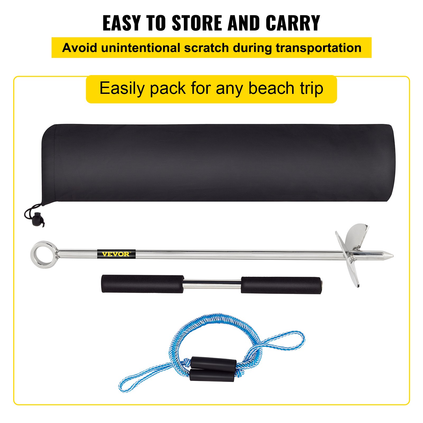 VEVOR Boat Sand Anchor Pontoon Sand Anchor 18" Stainless Steel for the ...
