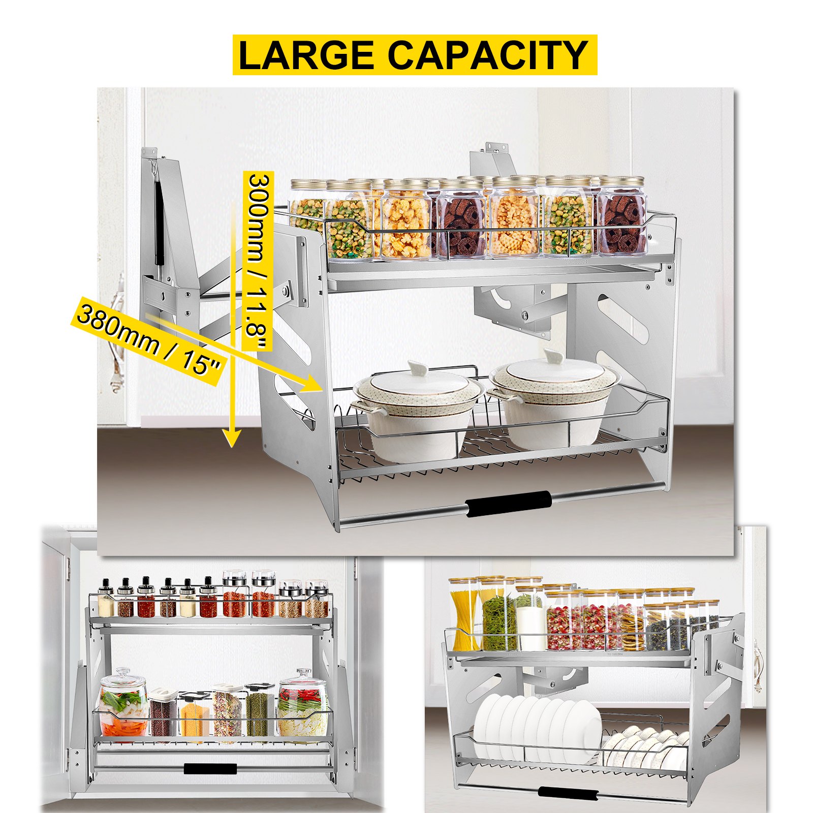 VEVOR VEVOR Kitchen Pull Down Wall Cabinets 560MM Up and Down Lifting ...