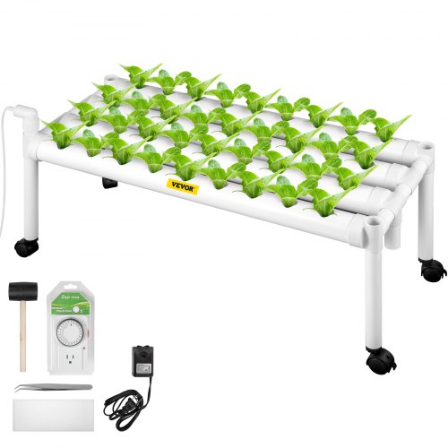 VEVOR Hydroponic Grow Kit Hydroponics System 36 Plant Sites 1 Layer 4 ...