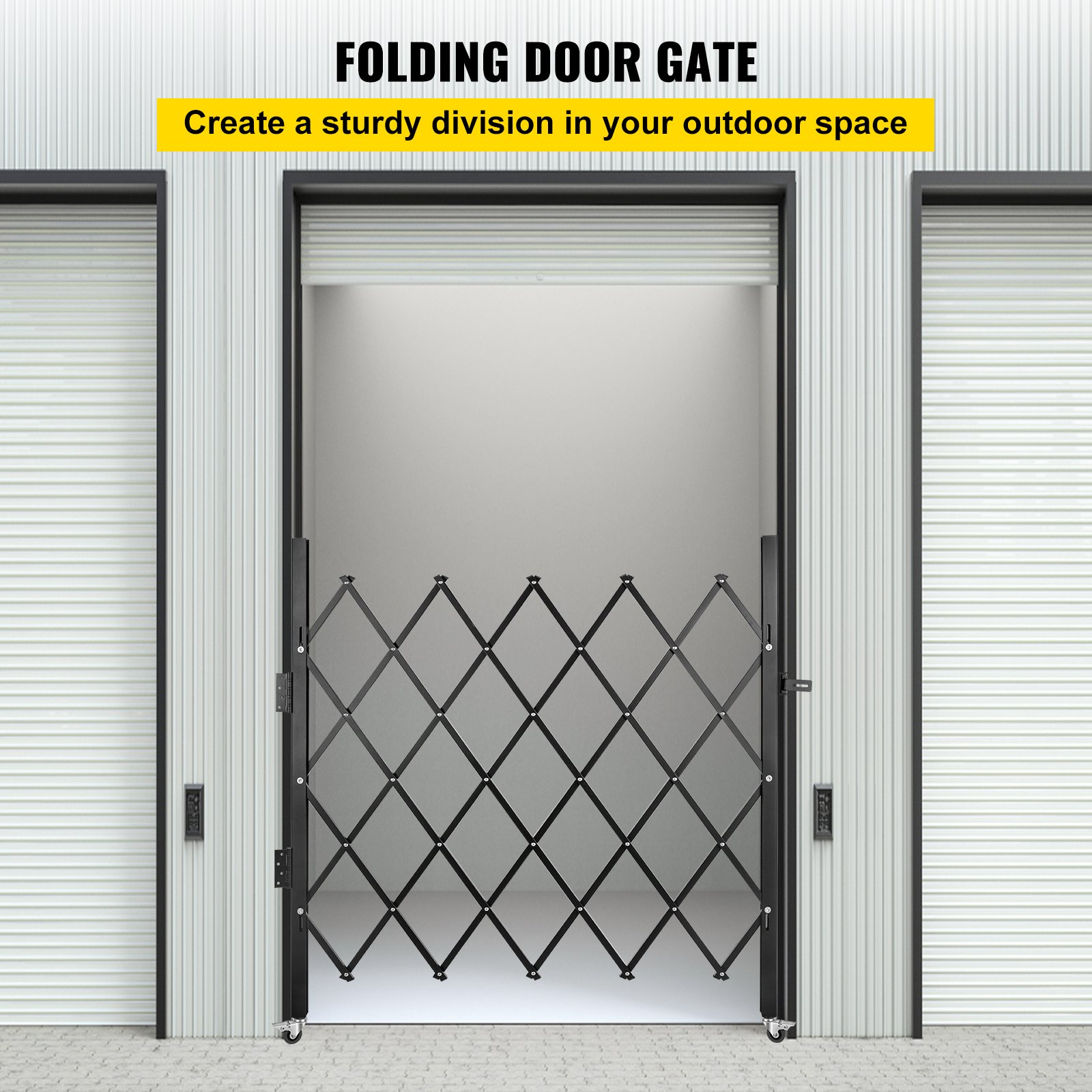VEVOR Single Folding Security Gate, 48" H x 37" W Folding Door Gate ...