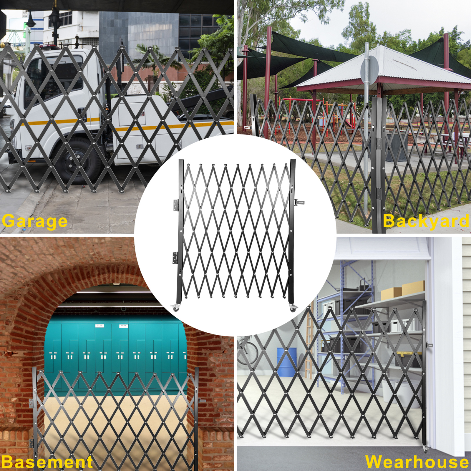 Vevor Single Folding Security Gate Folding Door Gate 6-1/2'h X 7-1/2'w ...