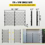 VEVOR Double Folding Security Gate, 5' H x 10' W Folding Door Gate ...