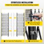 VEVOR Double Folding Security Gate, 5' H x 10' W Folding Door Gate ...