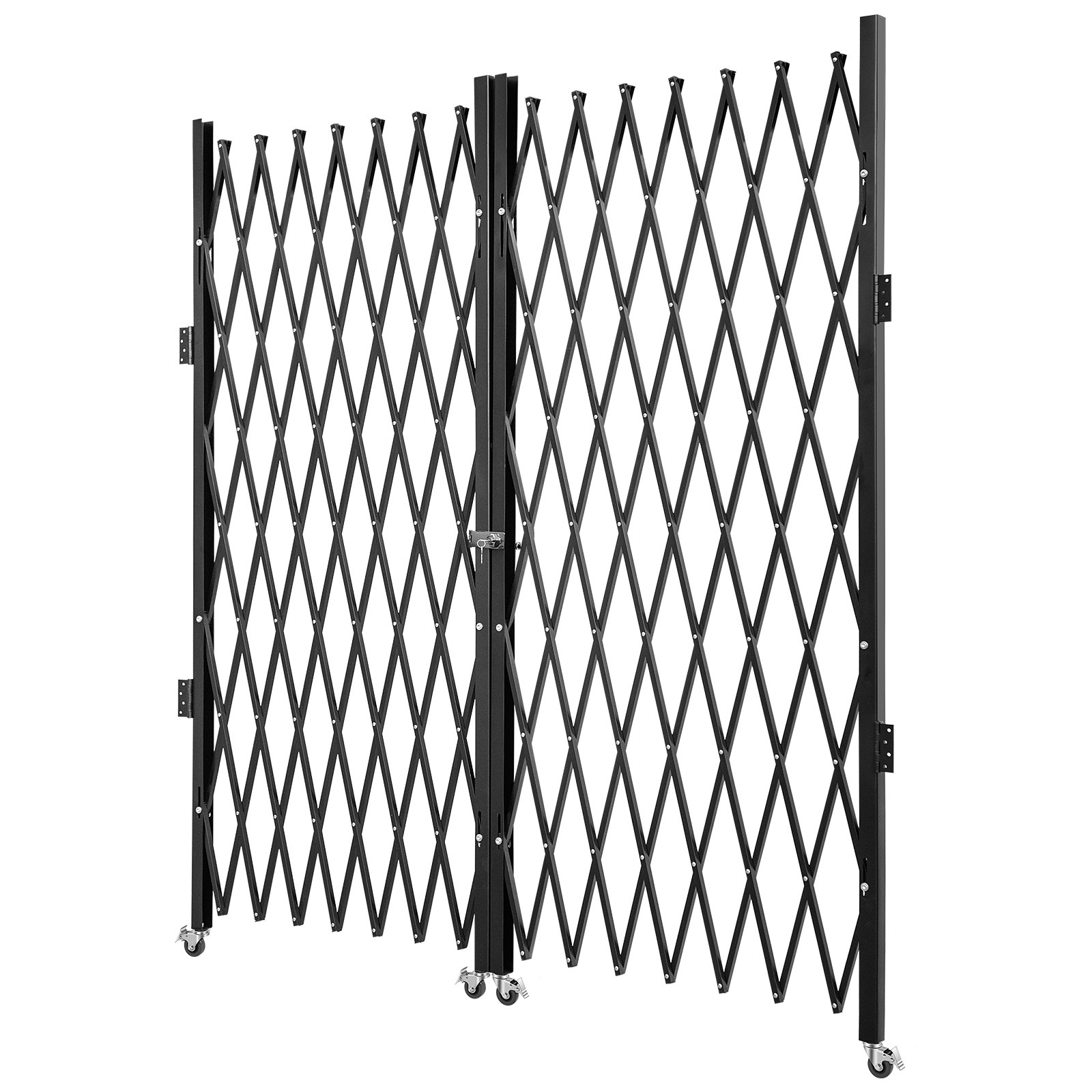 VEVOR Double Folding Security Gate, 5' H x 10' W Folding Door Gate ...