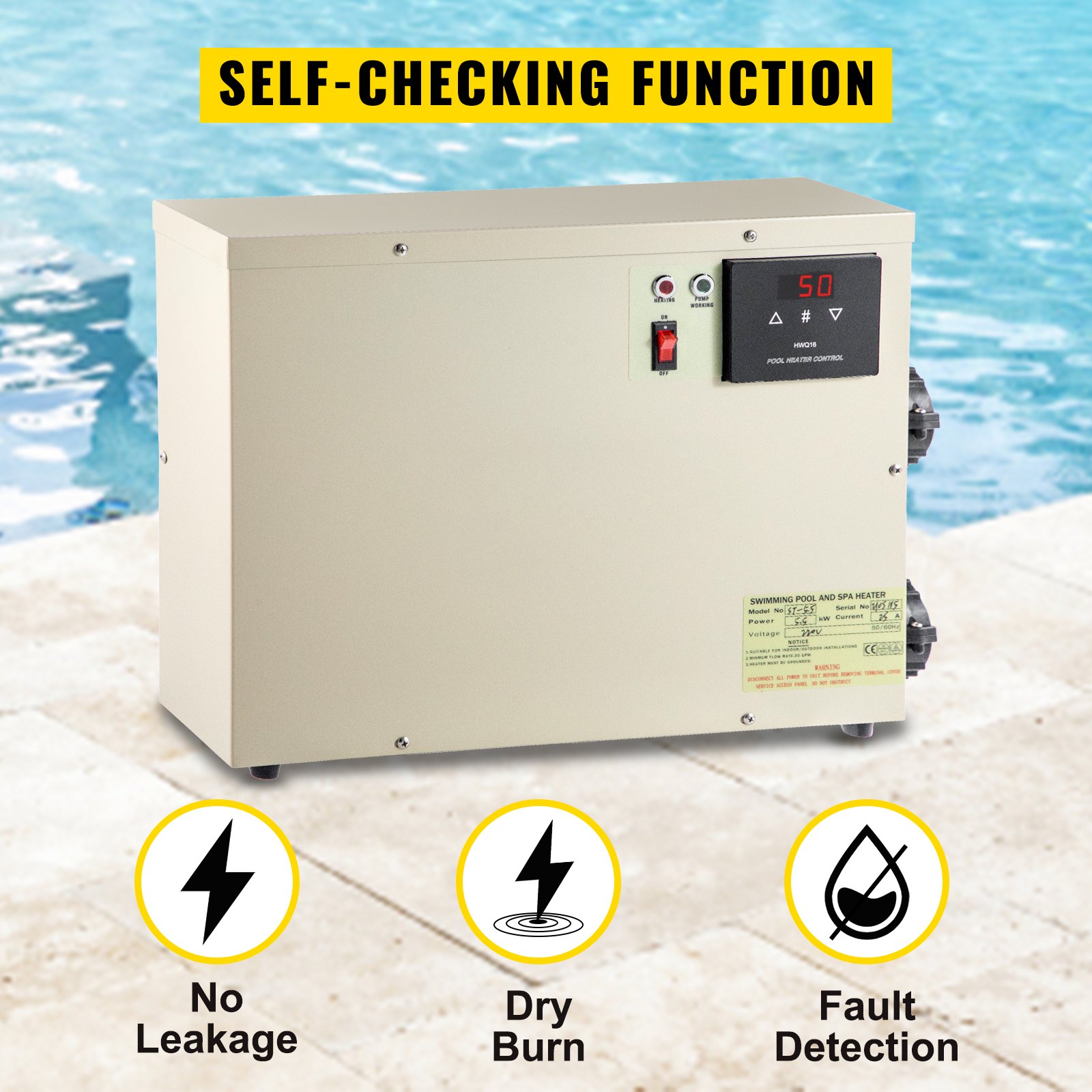 11KW 240V Swimming Pool & SPA Hot Tub Electric Water Heater Digital ...