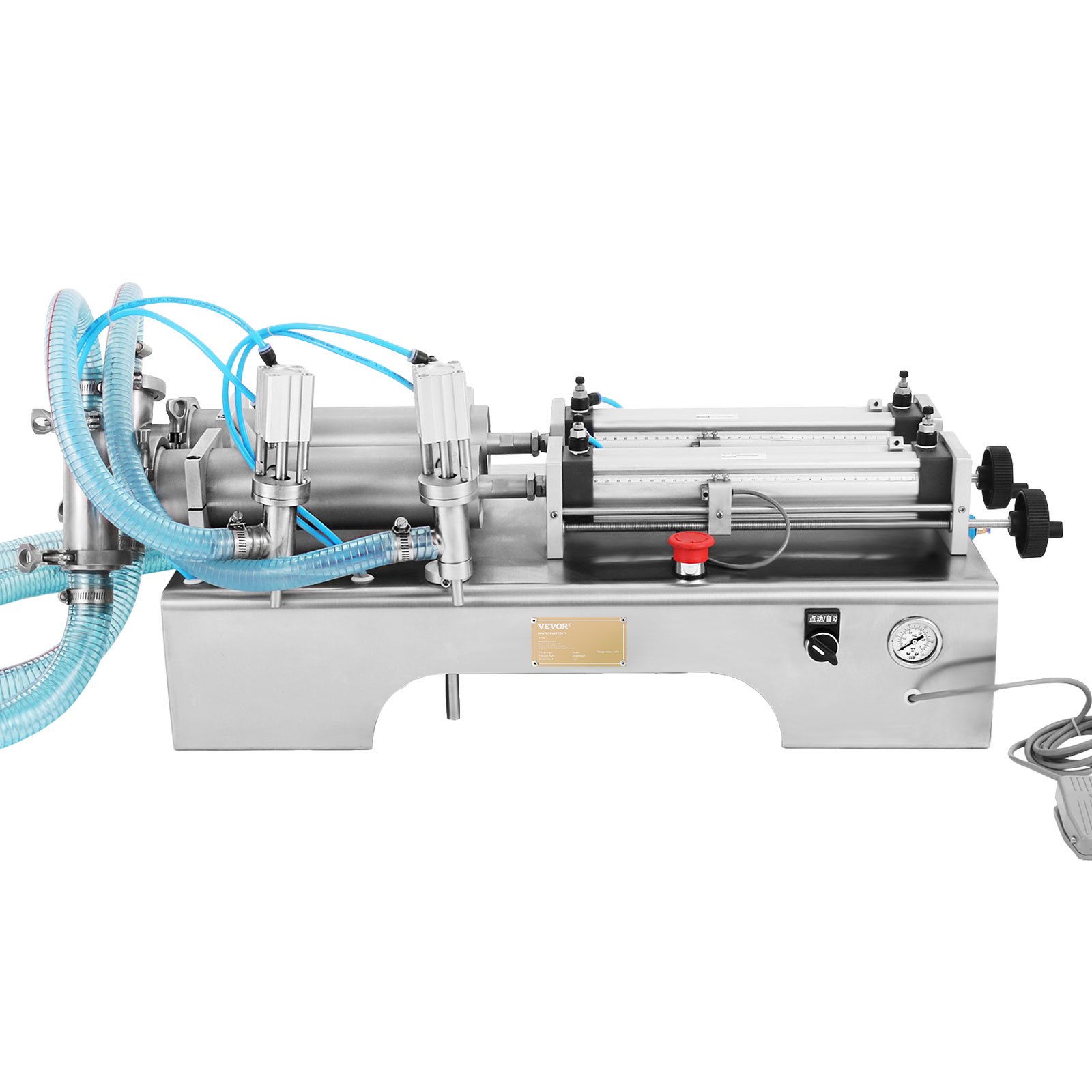 VEVOR Horizontal Liquid Filling Machine 100-1000ml, Pneumatic Liquid ...