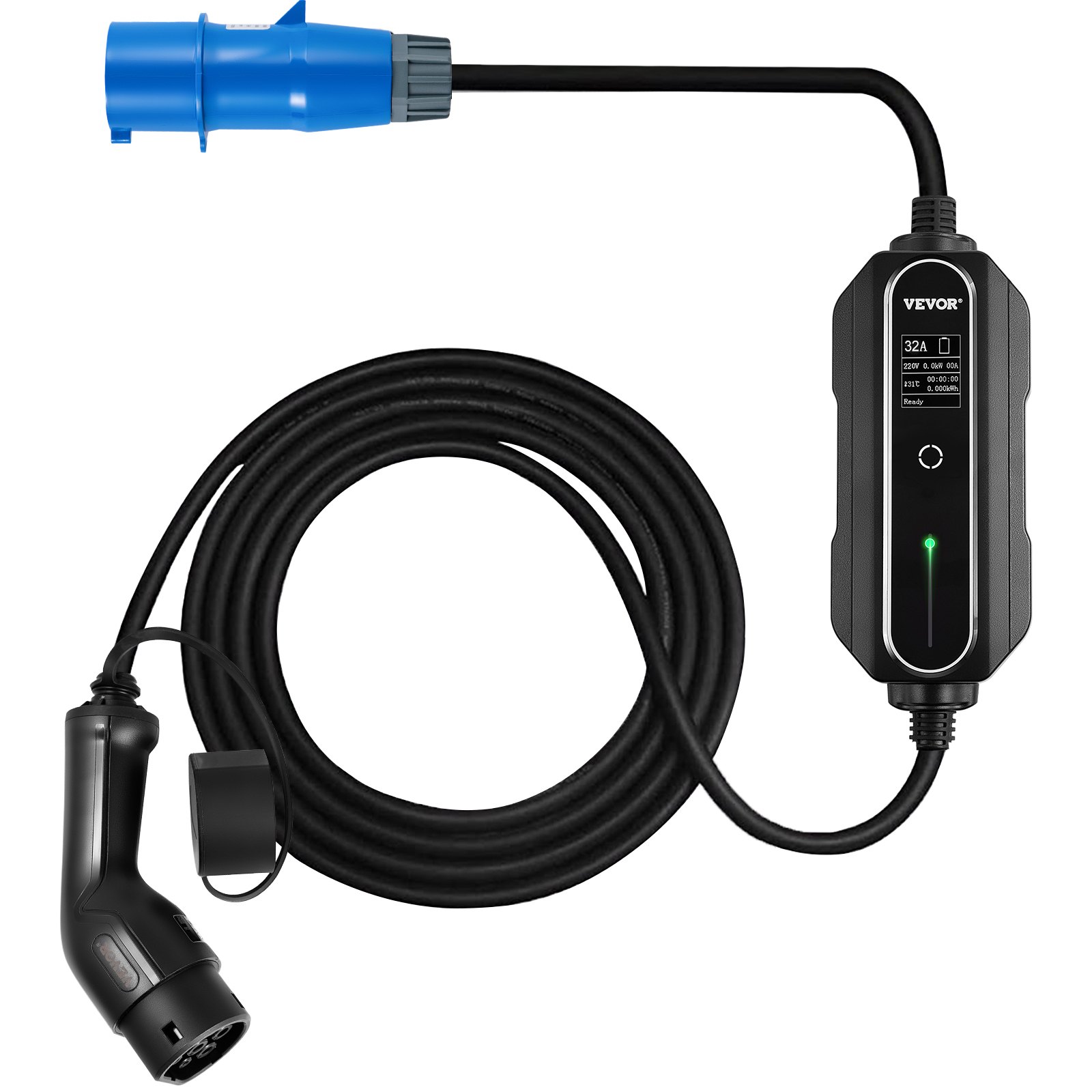 VEVOR VEVOR Portable EV Charger, Type 2 32A, Electric Vehicle Charger 7 ...