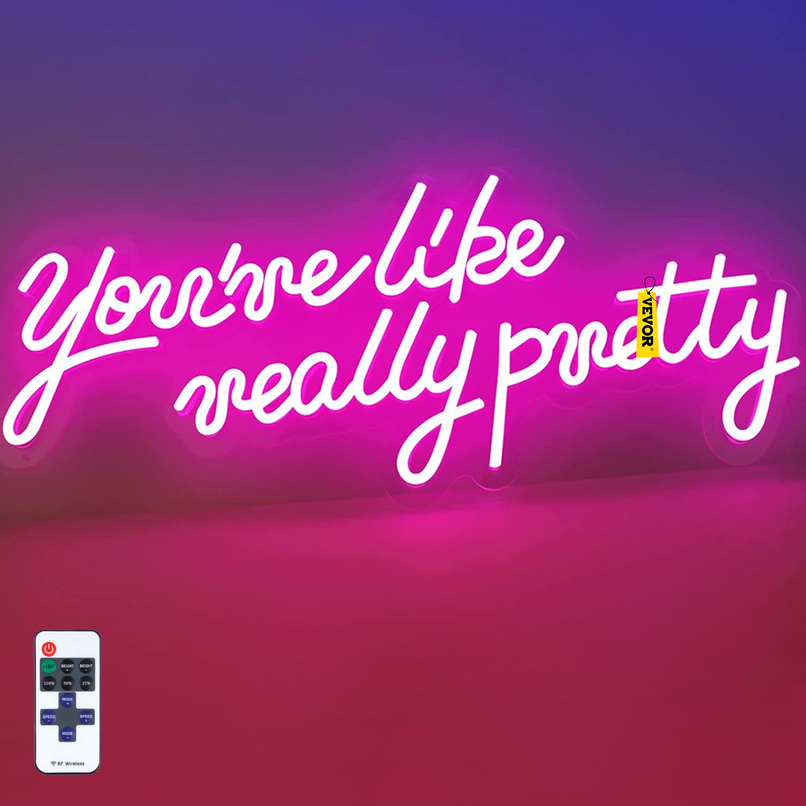 VEVOR You're Like Really Pretty Neon Sign, 23" x 21" Pink LED Neon ...