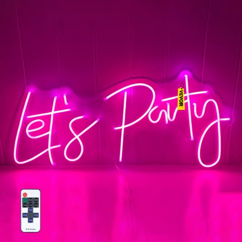 VEVOR Let's Party Neon Sign, 23"X10" Neon Sign for Wall Decor ...
