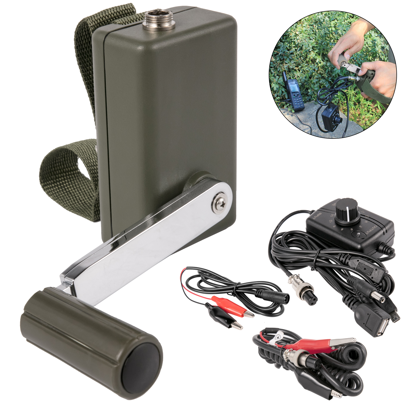 VEVOR Hand Power Generator 30W, Hand Crank Generator 0-28V, DC ...