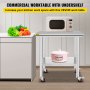Rolling Stainless Steel Top Kitchen Work Table Cart + Casters Shelving ...