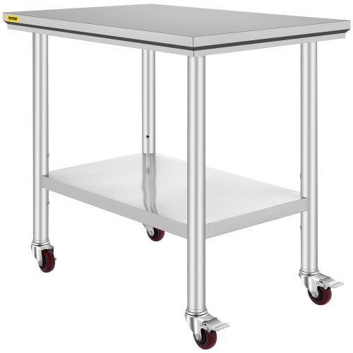 VEVOR Commercial Stainless Steel Bench Kitchen work Food Prep Table ...