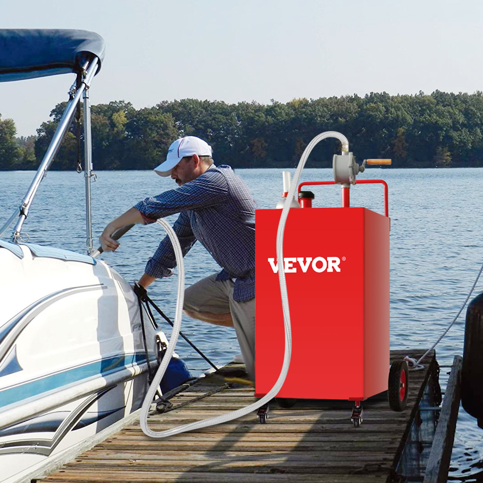 VEVOR 30 Gallon Fuel Caddy, Gas Storage Tank & 4 Wheels, with Manuel ...