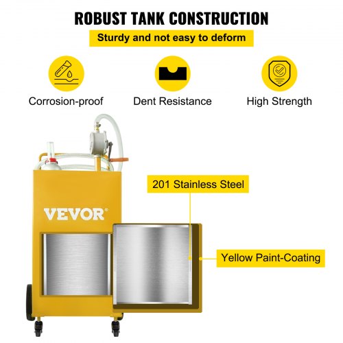 VEVOR Fuel Caddy, 35 Gallon, Gas Storage Tank on 4 Wheels, with Manuel ...