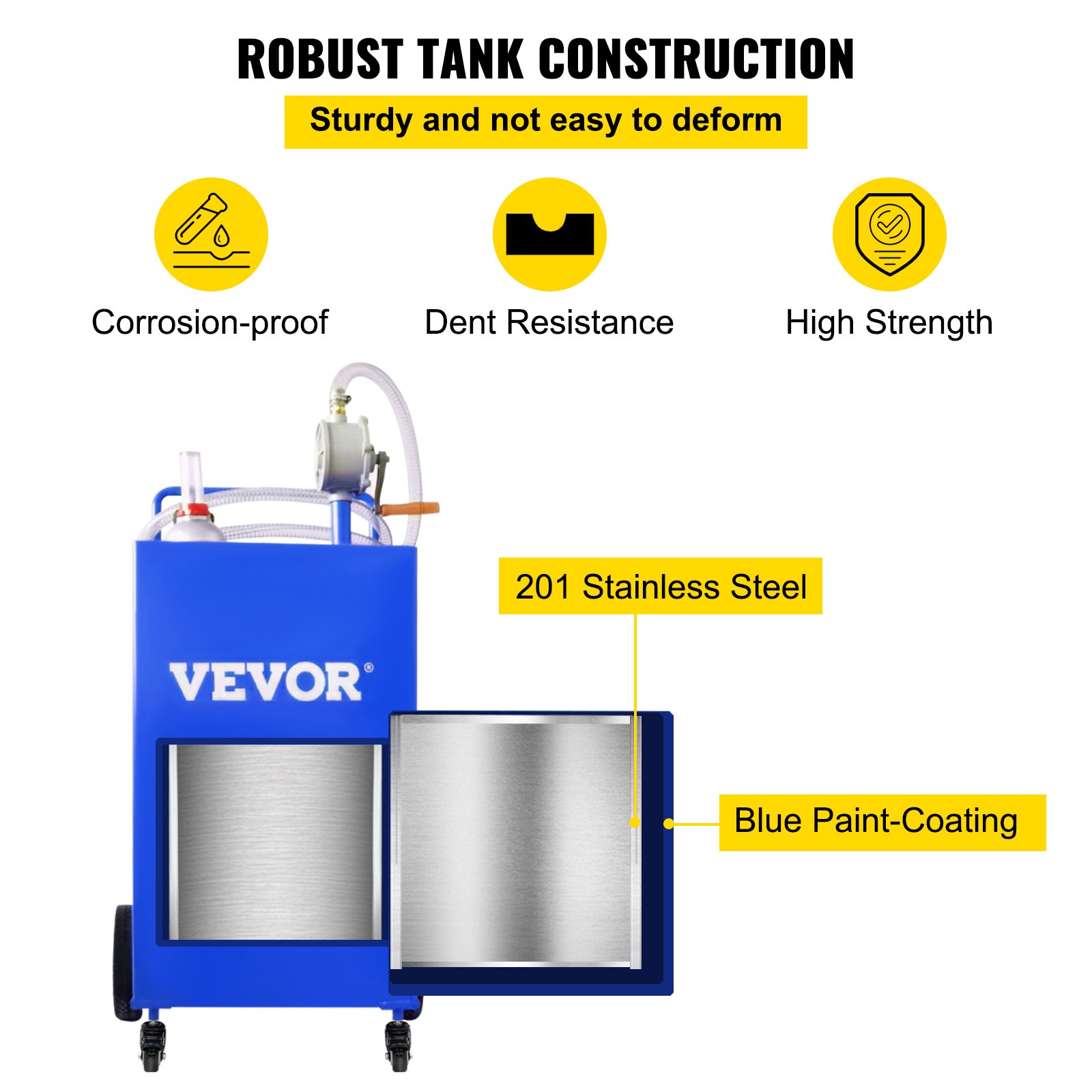 VEVOR 30 Gallon Fuel Caddy, Gas Storage Tank & 4 Wheels, with Manuel ...