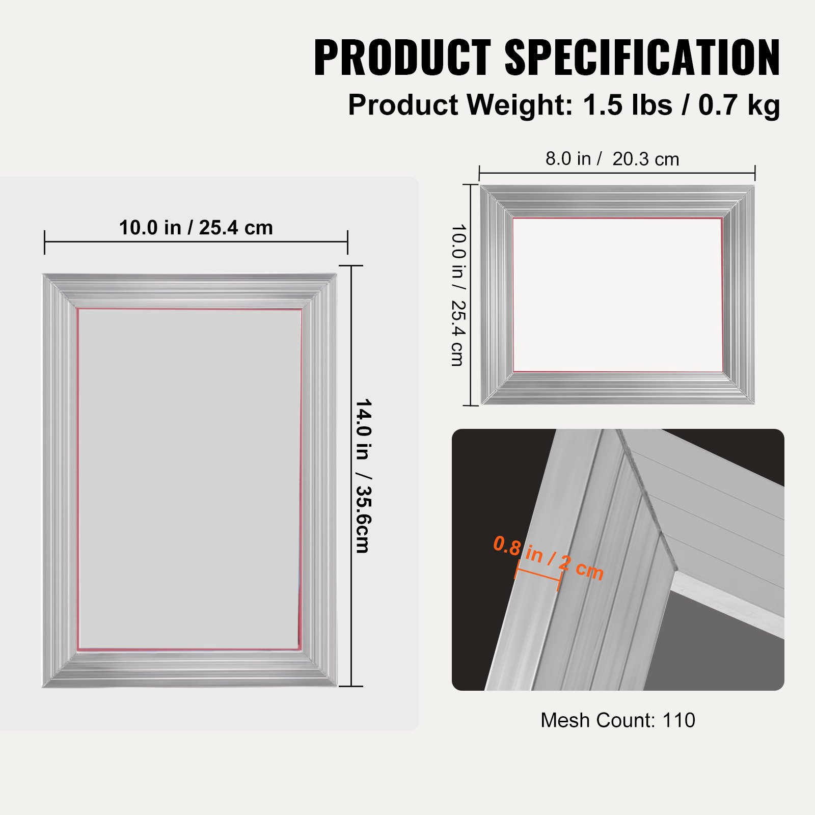 VEVOR Screen Printing Kit, 2 Pieces Aluminum Silk Screen Printing ...