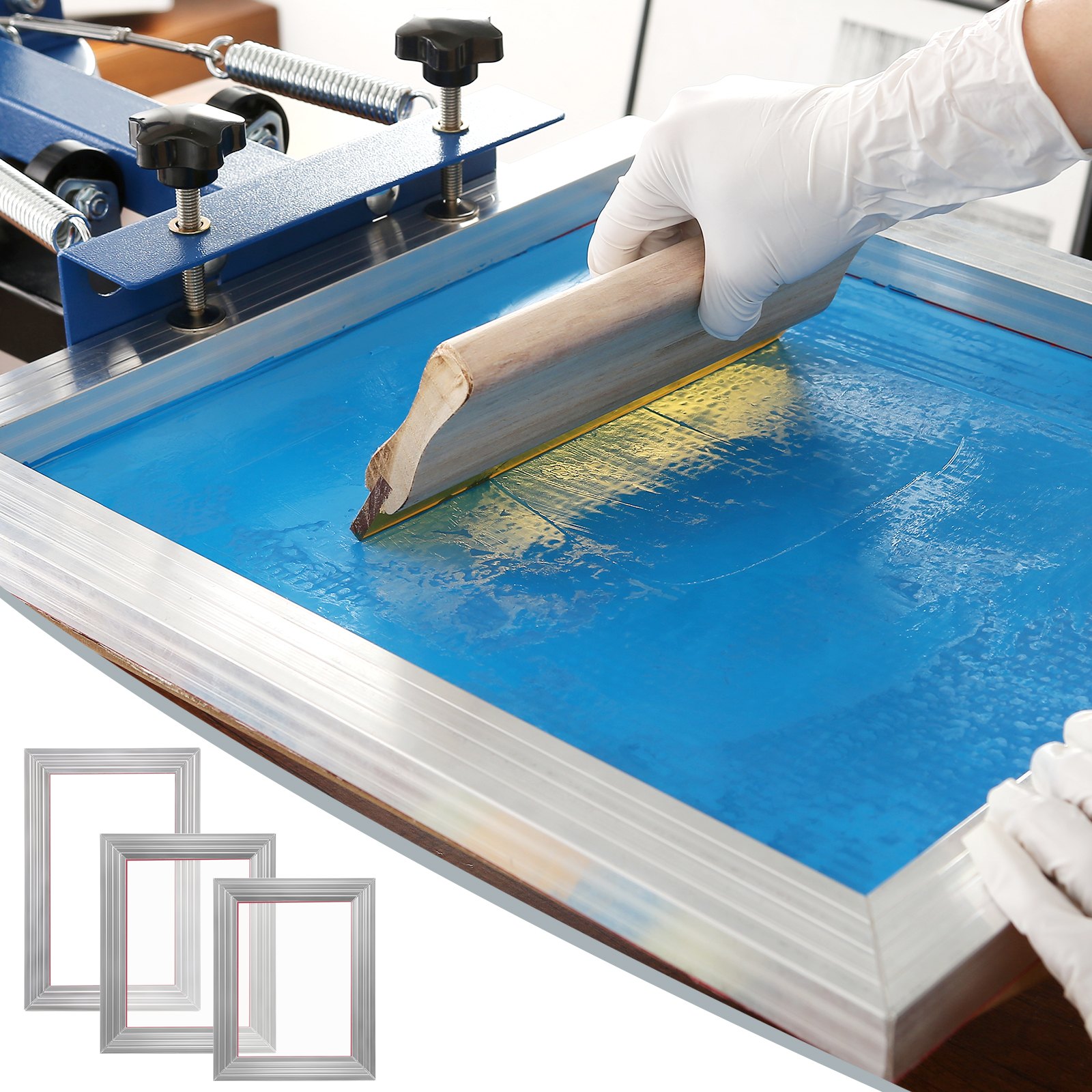 VEVOR Screen Printing Kit, 3 Pieces Aluminum Silk Screen Printing ...
