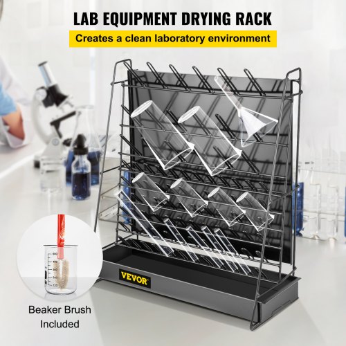 VEVOR Drying Rack for Lab 90 Pegs Lab Glassware Rack Steel Wire ...