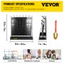 VEVOR Drying Rack for Lab 90 Pegs Lab Glassware Rack Steel Wire ...