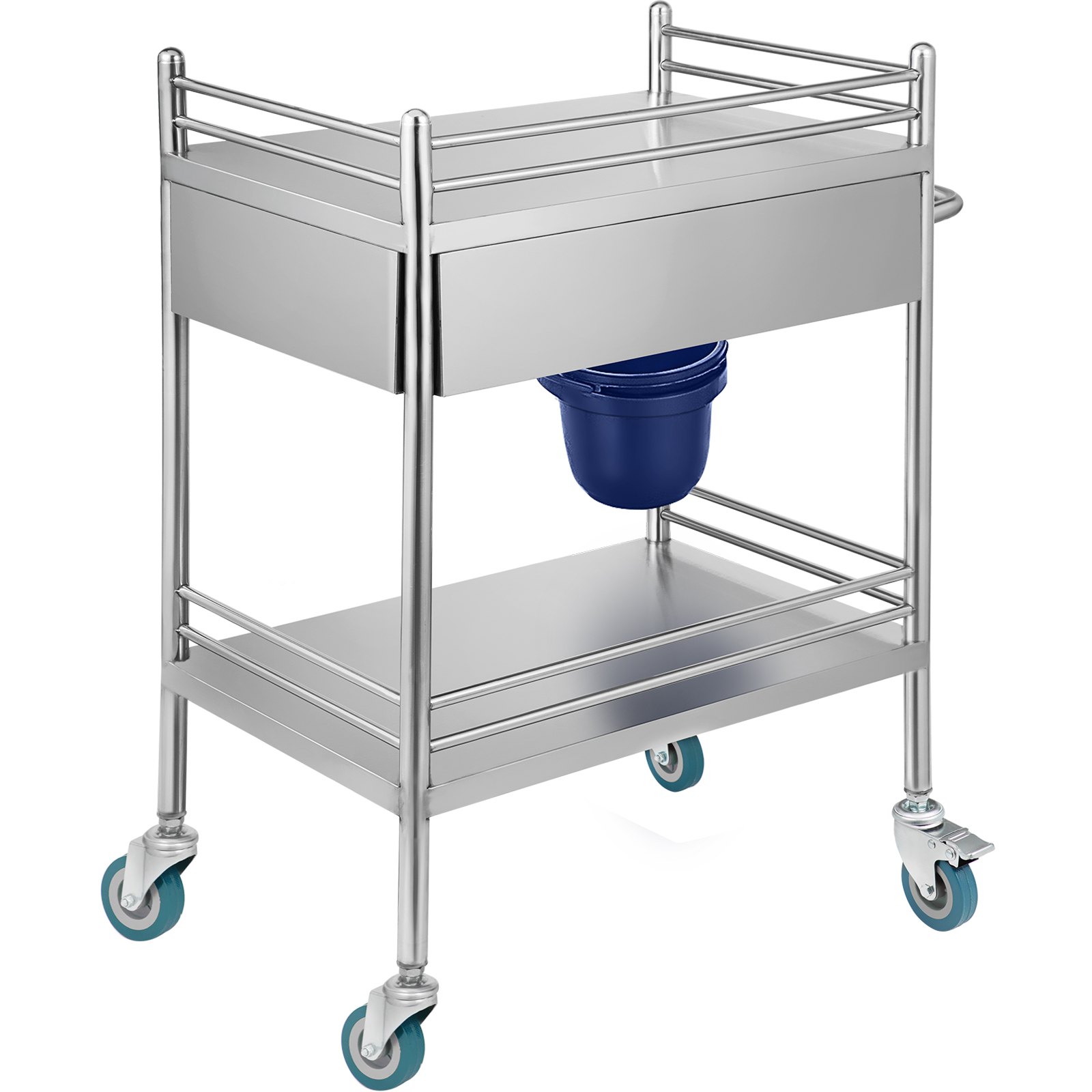 VEVOR Lab Serving Cart Utility Cart Stainless Steel Medical Cart with ...