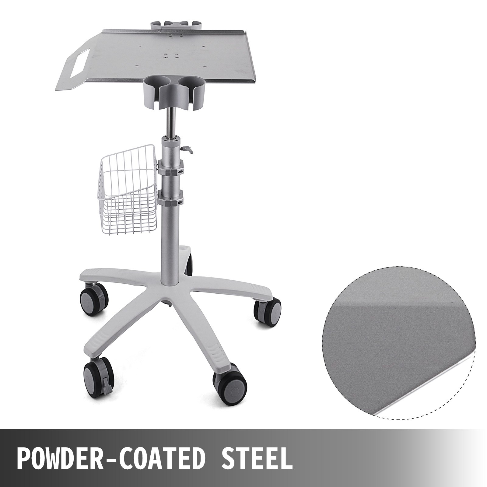 VEVOR Mobile Trolley Cart Mobile Cart Height Adjustable 29.5"-41.3 ...