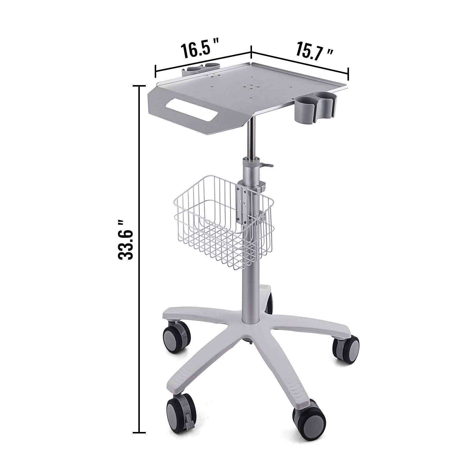 VEVOR Mobile Trolley Cart Mobile Cart Height Adjustable 29.5"-41.3 ...