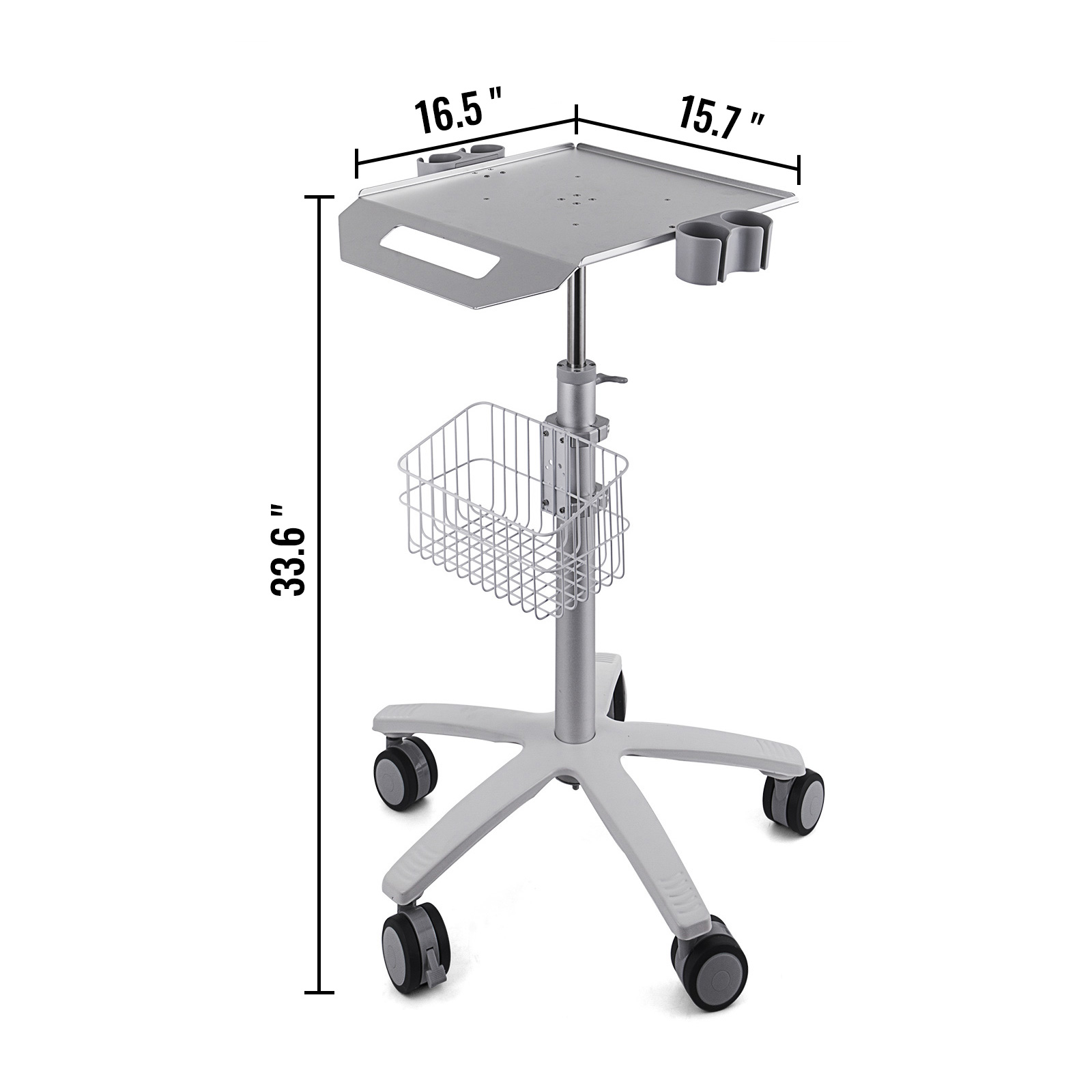 VEVOR Mobile Trolley Cart Mobile Cart Height Adjustable 29.5"-41.3 ...