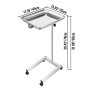 VEVOR Lab Cart Stainless Steel Mayo Tray Stand 18x14 Inch Trolley Mayo ...