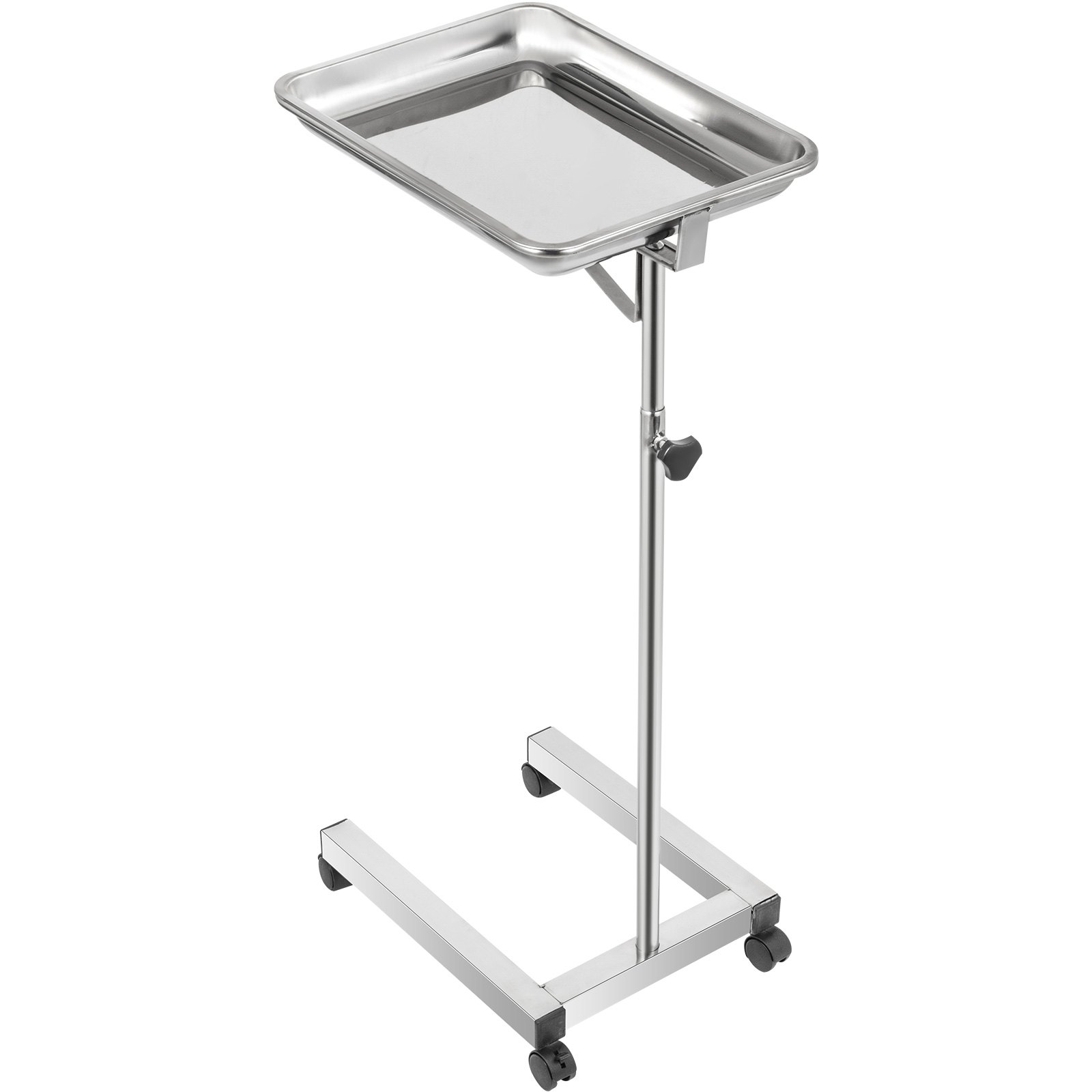 VEVOR Lab Cart Stainless Steel Mayo Tray Stand 18x14 Inch Trolley Mayo ...