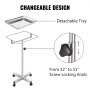 VEVOR Mayo Tray Stainless Steel Mayo Stand 18x14 Inch Trolley Mayo Tray ...