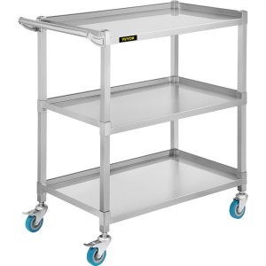 VEVOR Lab Utility Cart, 500 lbs Weight Capacity Rolling Lab Cart, 3 ...