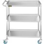 VEVOR Lab Utility Cart, 500 lbs Weight Capacity Rolling Lab Cart, 3 ...