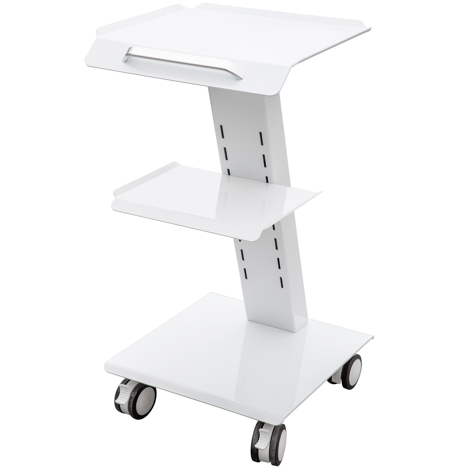 VEVOR Lab Trolley, Built-in Socket Rolling Lab Cart, 3 Layers Tray ...