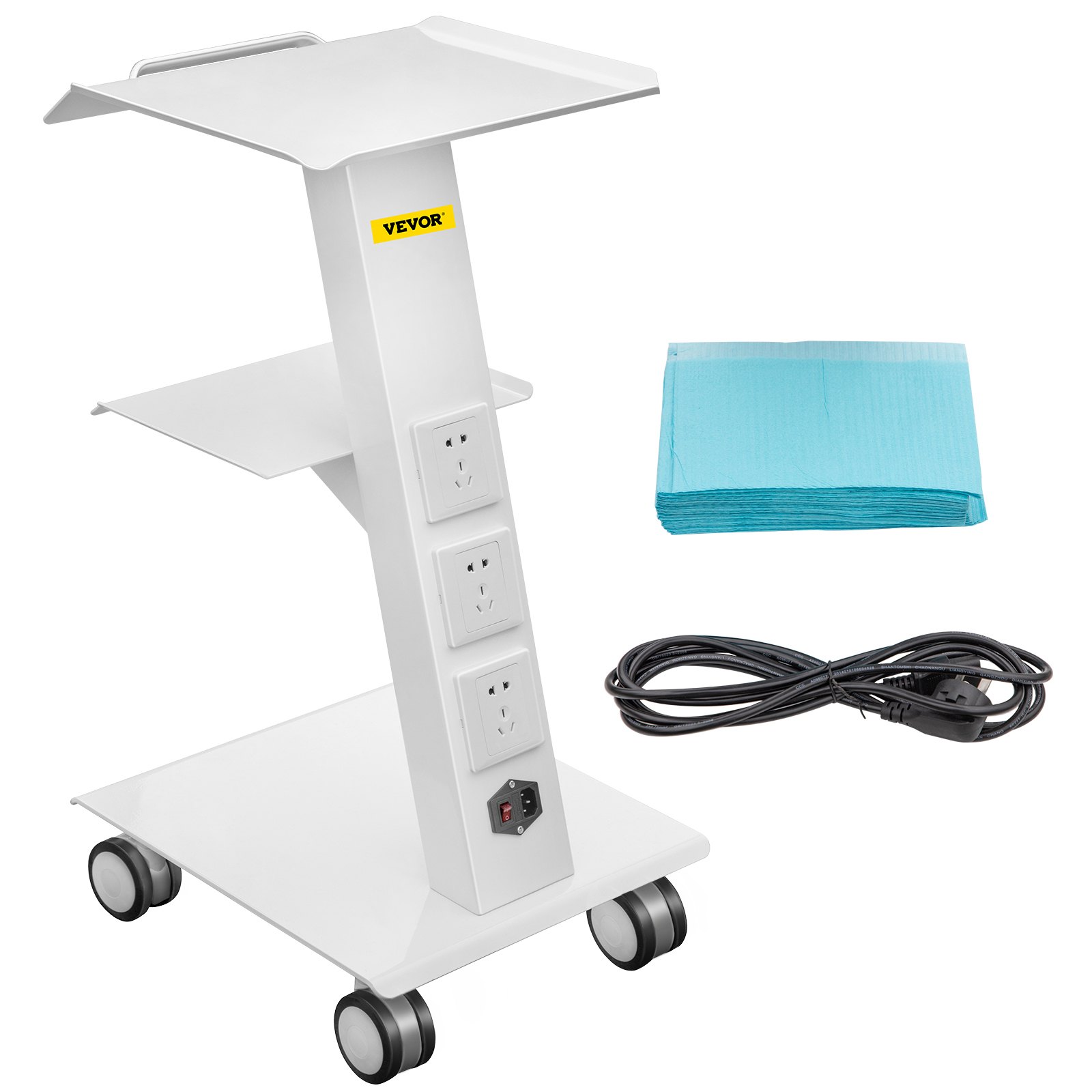 VEVOR VEVOR Trolley Cart Dental Lab Trolley Steel Mobile Rolling ...