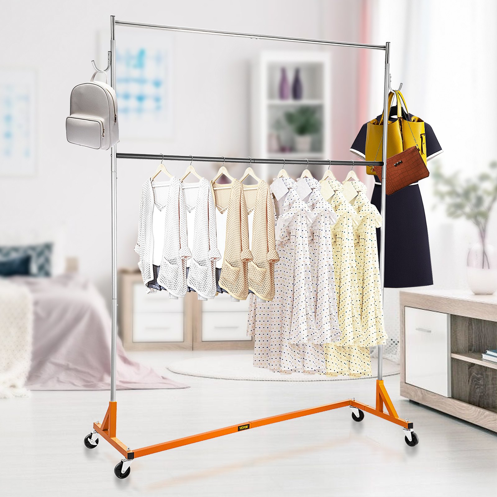 VEVOR Z Rack, Industrial Grade Z Base Garment Rack, Height Adjustable ...
