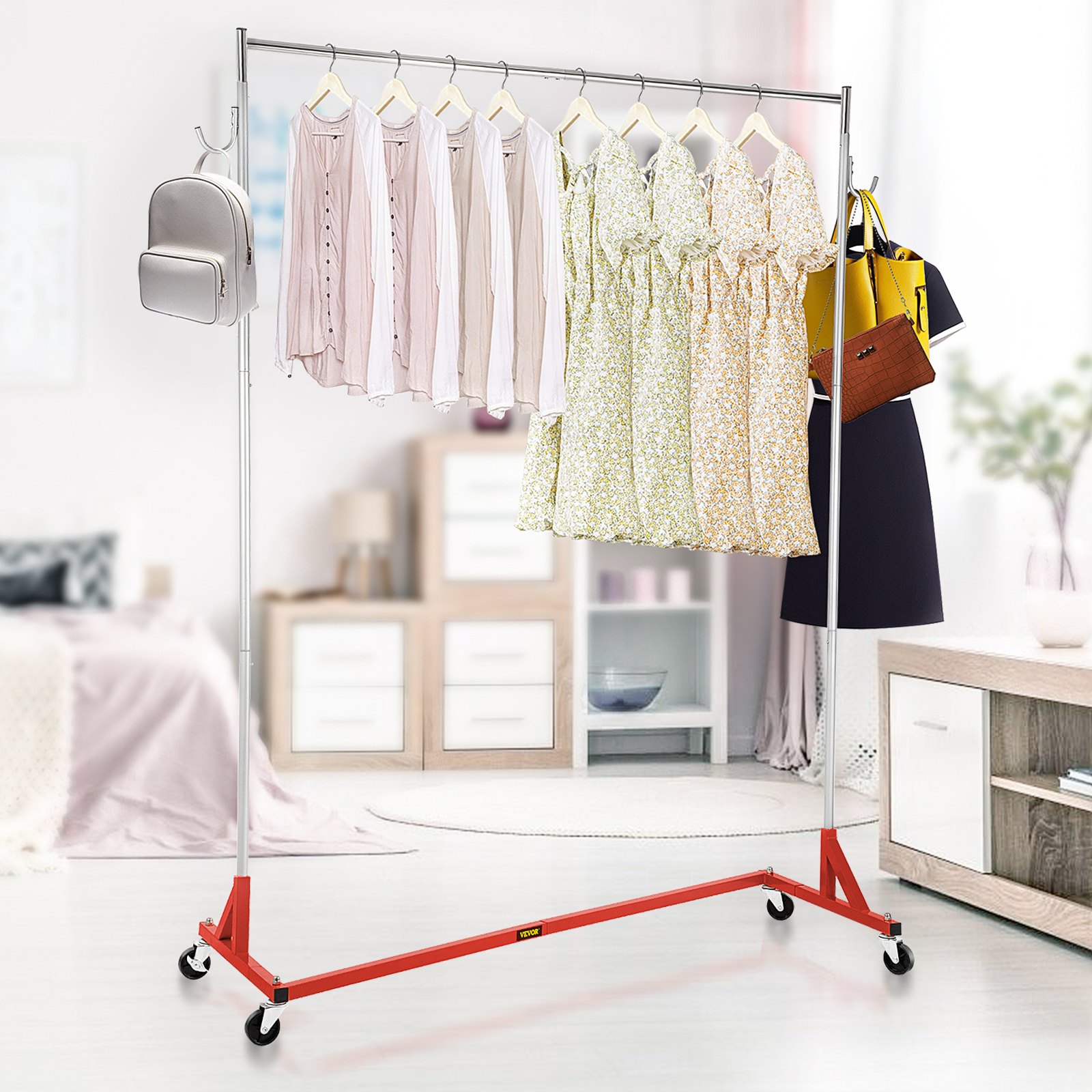 VEVOR Z Rack, Industrial Grade Z Base Garment Rack, Height Adjustable ...