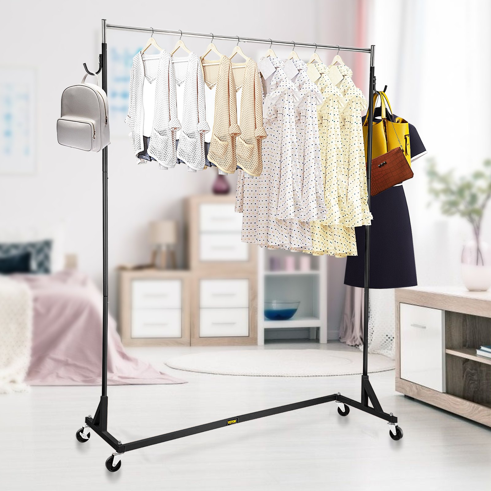 VEVOR Z Rack, Industrial Grade Z Base Garment Rack, Height Adjustable ...