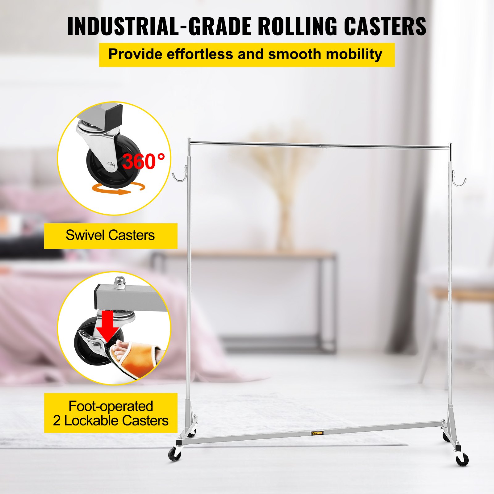 VEVOR Z Rack, Industrial Grade Z Base Garment Rack, Height Adjustable ...