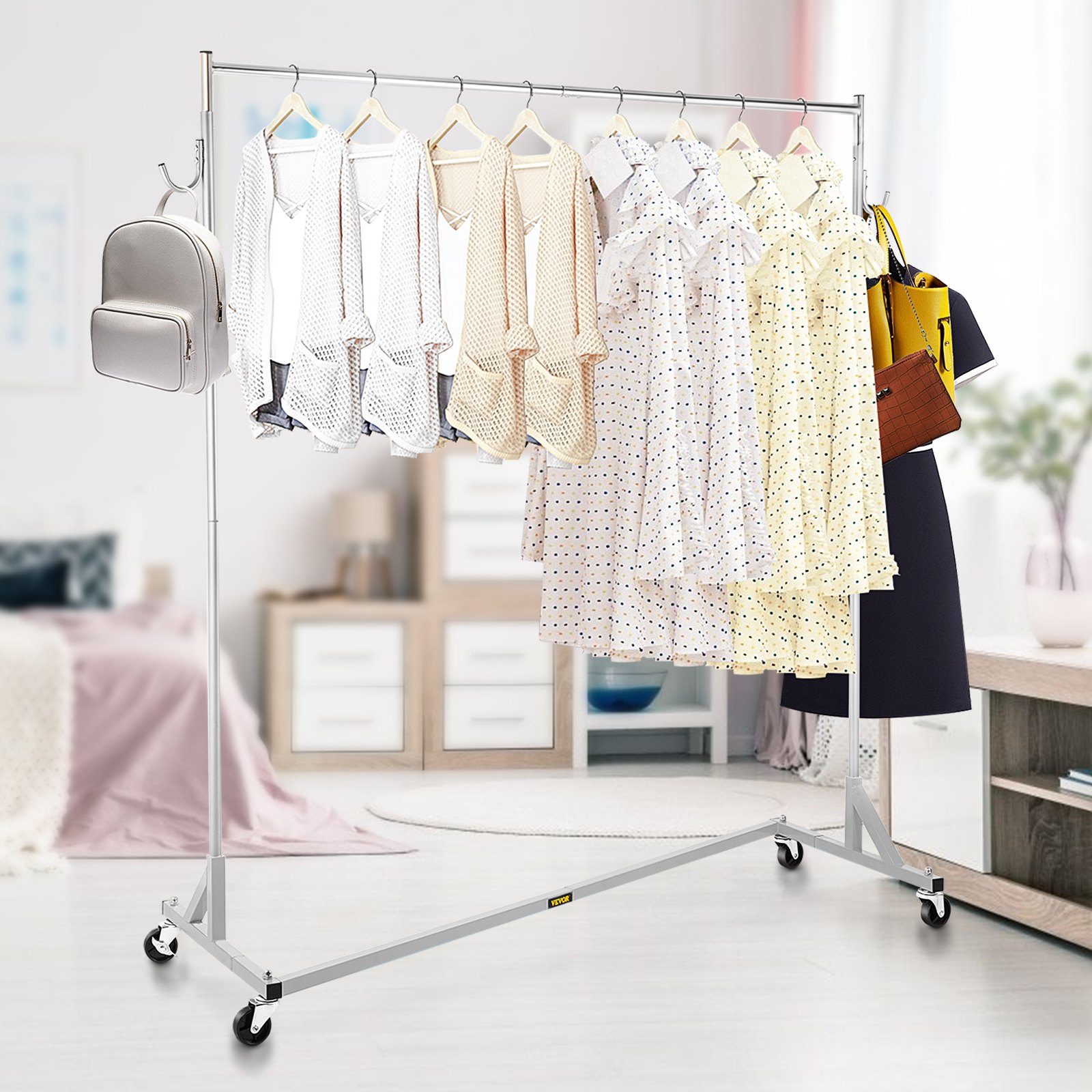 VEVOR Z Rack, Industrial Grade Z Base Garment Rack, Height Adjustable ...