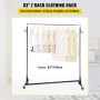 VEVOR Z Rack, Industrial Grade Z Base Garment Rack, Height Adjustable ...