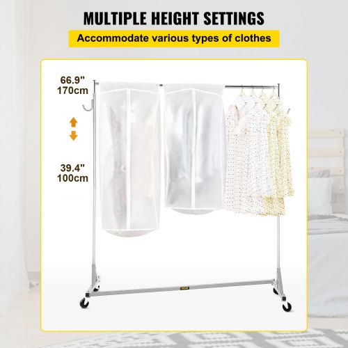 VEVOR Z Rack, Industrial Grade Z Base Garment Rack, Height Adjustable ...