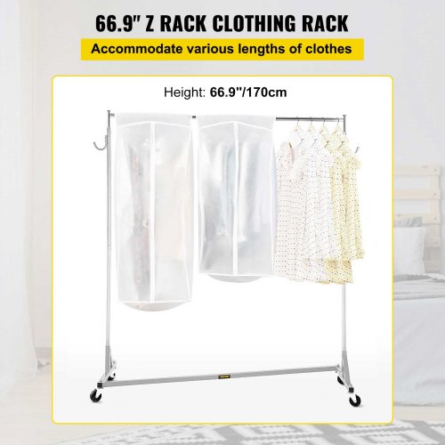 VEVOR Z Rack, Industrial Grade Z Base Garment Rack, Height Adjustable ...